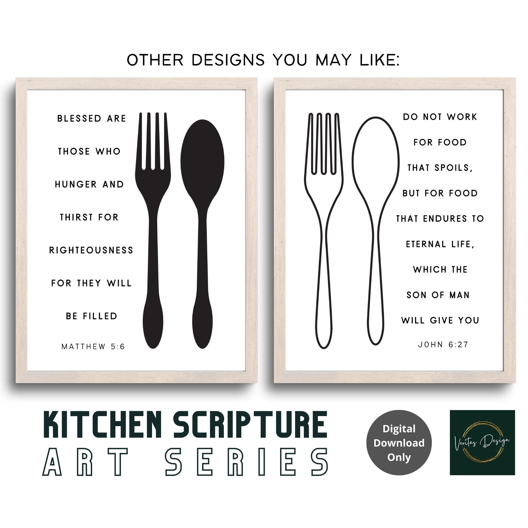 Psalm 143:8 & 1 Corinthians 1031 Kitchen Scripture Wall Art Bible Verse ...
