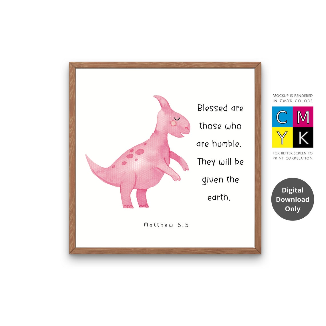 Dinosaur Beatitudes Bible Verse Children Kids Scripture Wall Art ...