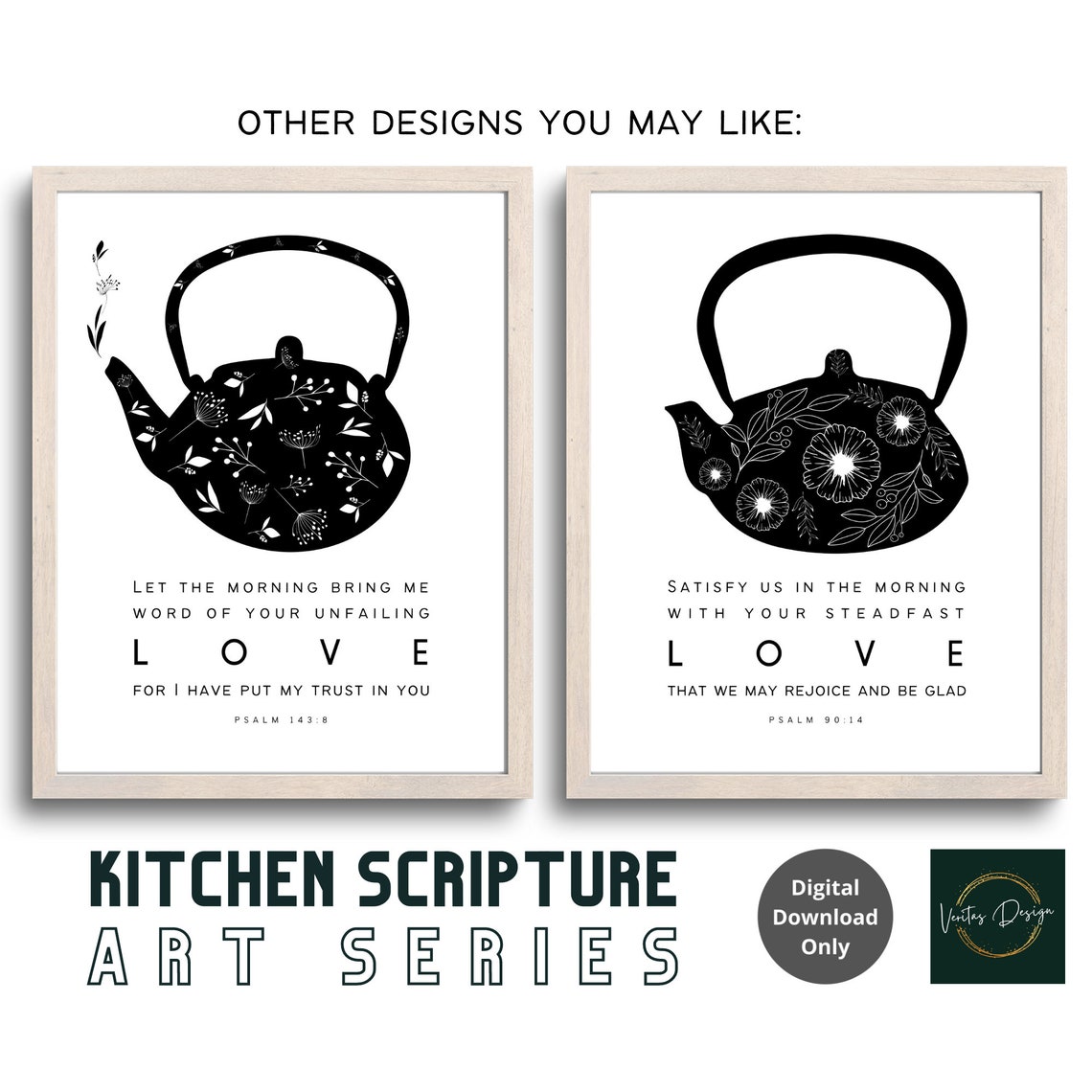 Psalm 143:8 & 1 Corinthians 1031 Kitchen Scripture Wall Art Bible Verse ...