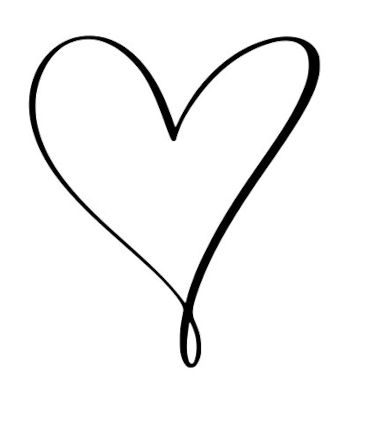 Heart Vector, SVG, Love Heart Cut File, Hand Drawn Heart Clipart, Cute ...