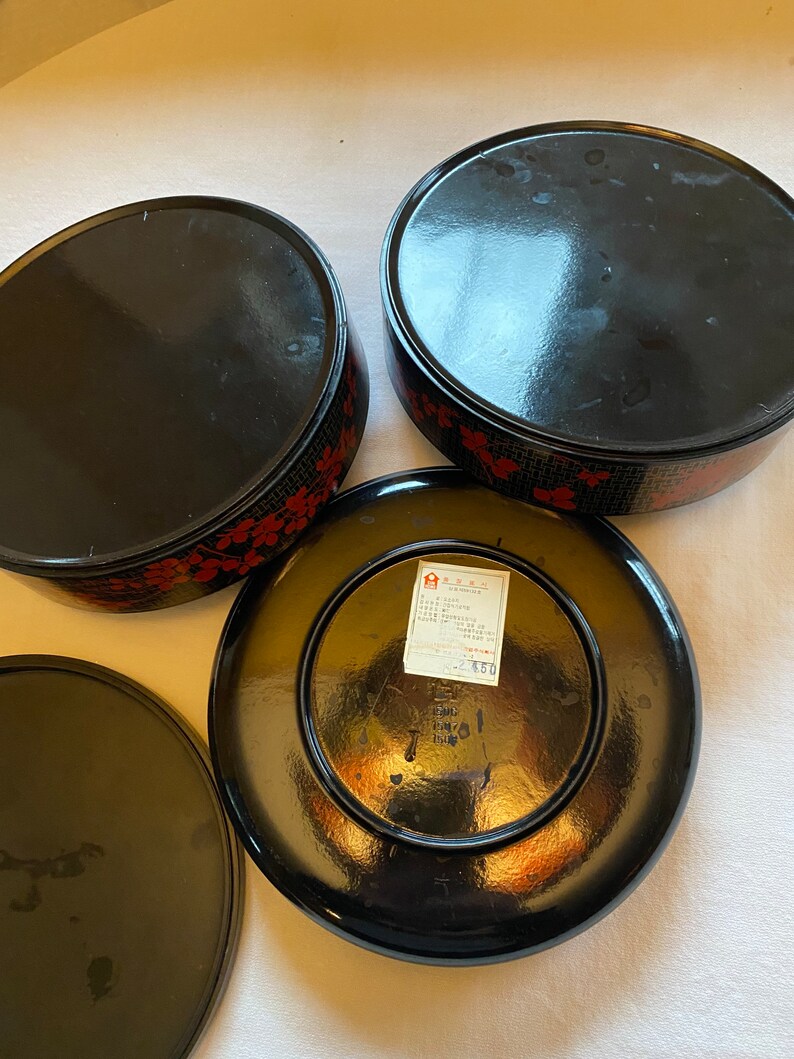 Vintage Japanese Lacquerware Stackable Bento Box tiffin Box Storage ...