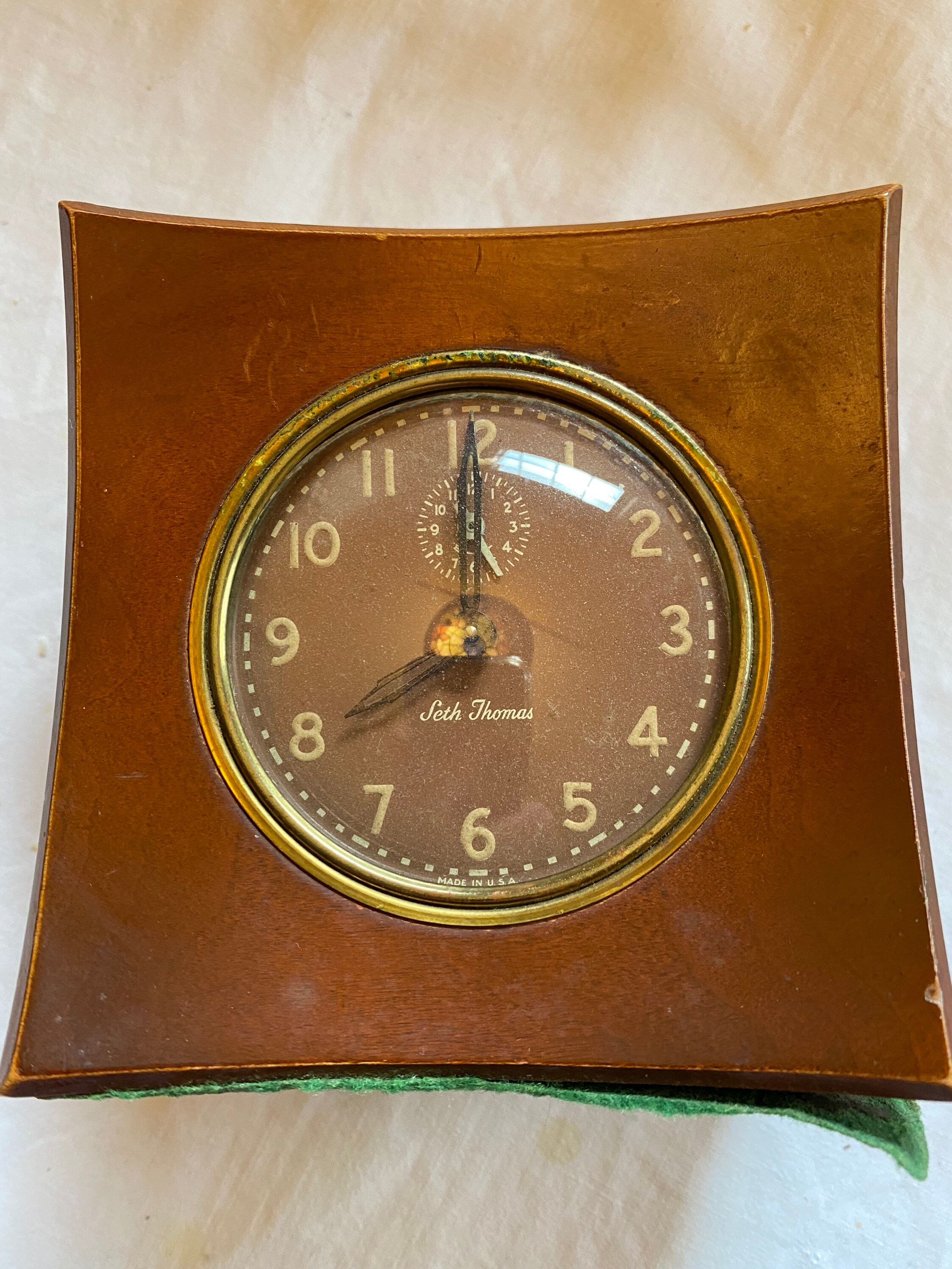 Vintage Seth Thomas Curved Clock/ Alarm Clock/ Mantle Clock/collectible ...