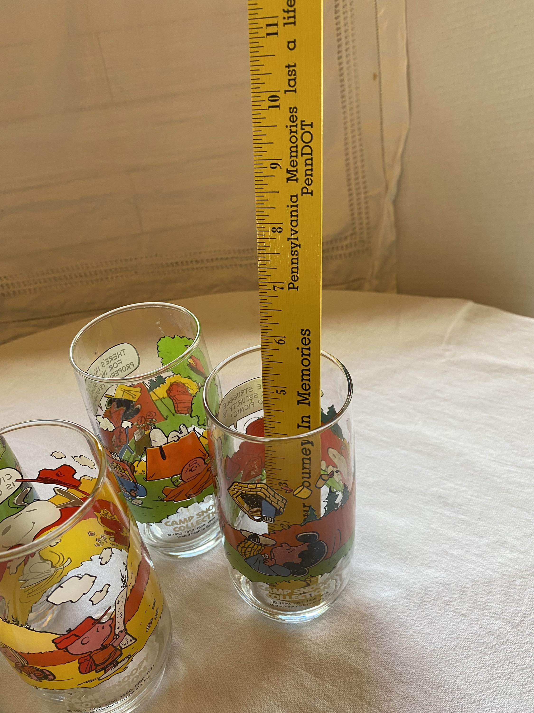 Camp Snoopy Glass Set Peanuts Glasses Charlie Brown Glass Set Mcdonalds Collector Glasses ...