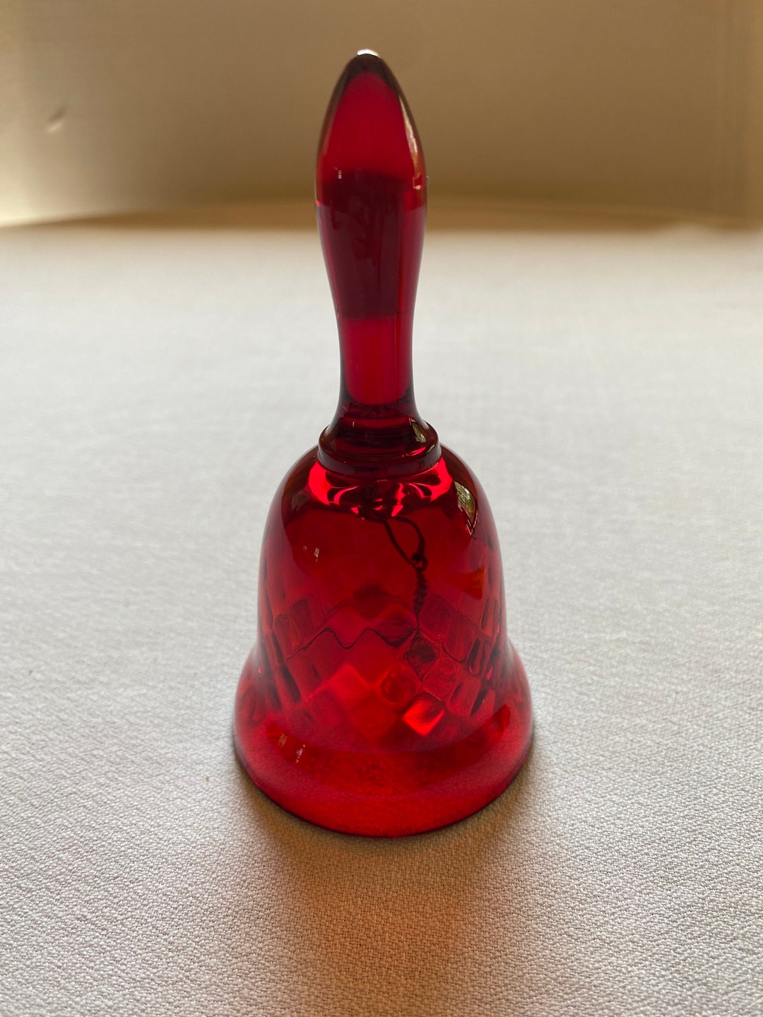 Vintage Ruby Red Fenton Diamond Optic Pattern Mini Bell - Etsy