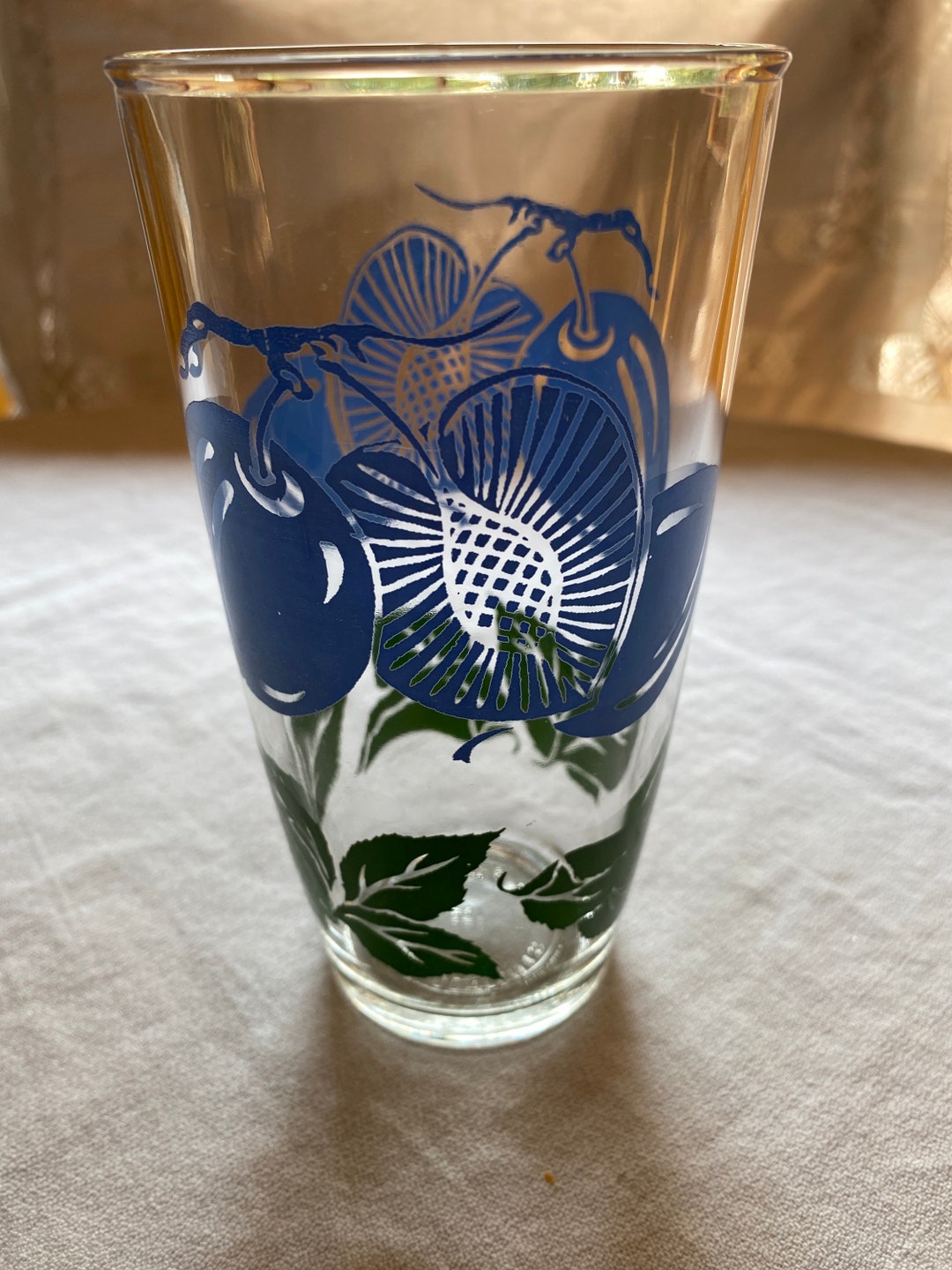 Vintage Blue Plum Glass Mcm Glass Retro Bar Glass Jelly Glass - Etsy