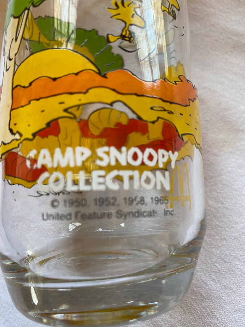 Camp Snoopy Glass Set Peanuts Glasses Charlie Brown Glass Set Mcdonalds Collector Glasses ...