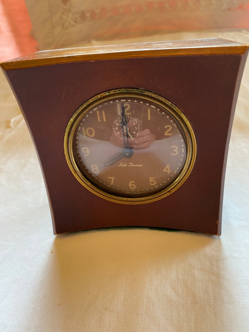 Vintage Seth Thomas Curved Clock/ Alarm Clock/ Mantle Clock/collectible ...