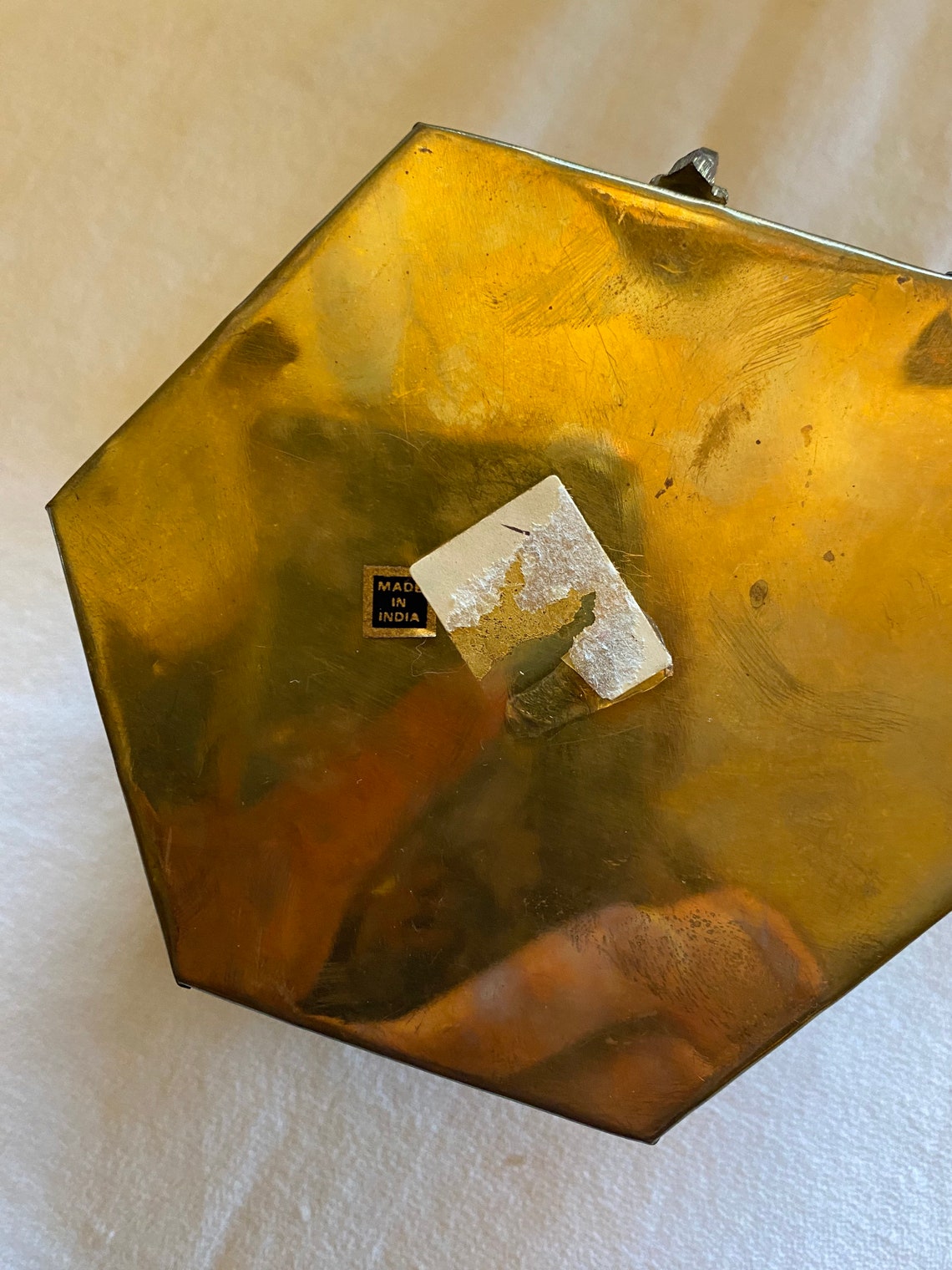 Vintage Octagon Brass Box 1970s Decor Boho Decor Made in India - Etsy