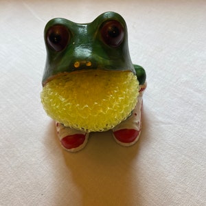 Vintage Ceramic Frog Kitchen Sponge Holder Mcm Frog Kitschy Frog ...