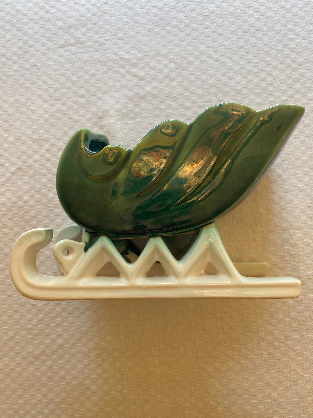 Vintage Napco Mcm Ceramic Sleigh Sled 1950s Ceramics 1960s Christmas ...