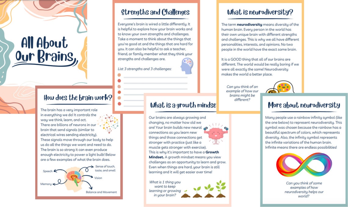 All About Our Brains Kids Neurodiversity Workbook - Etsy