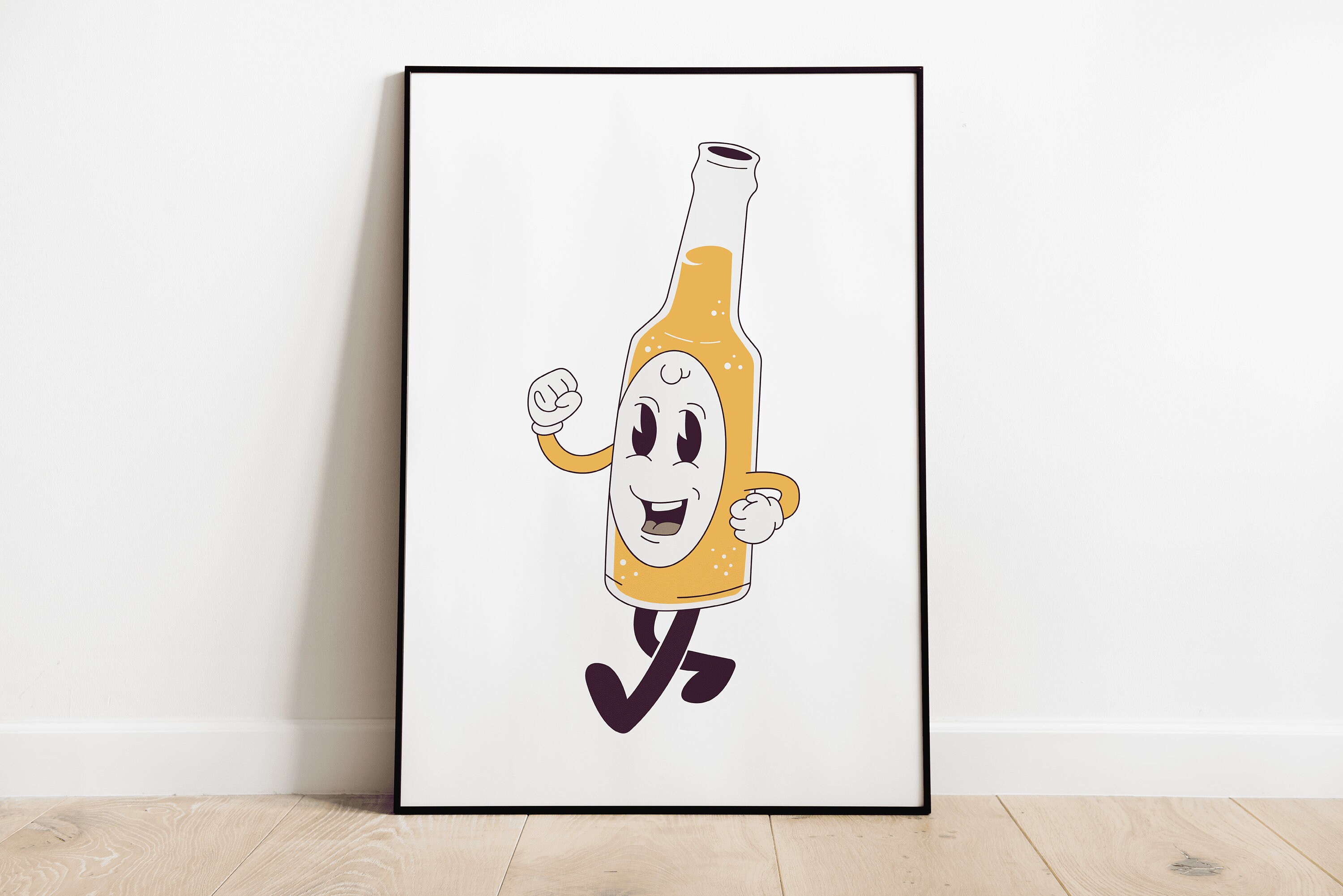 Cartoon Beer in the Style of the 80s Beer Print Beer Art - Etsy