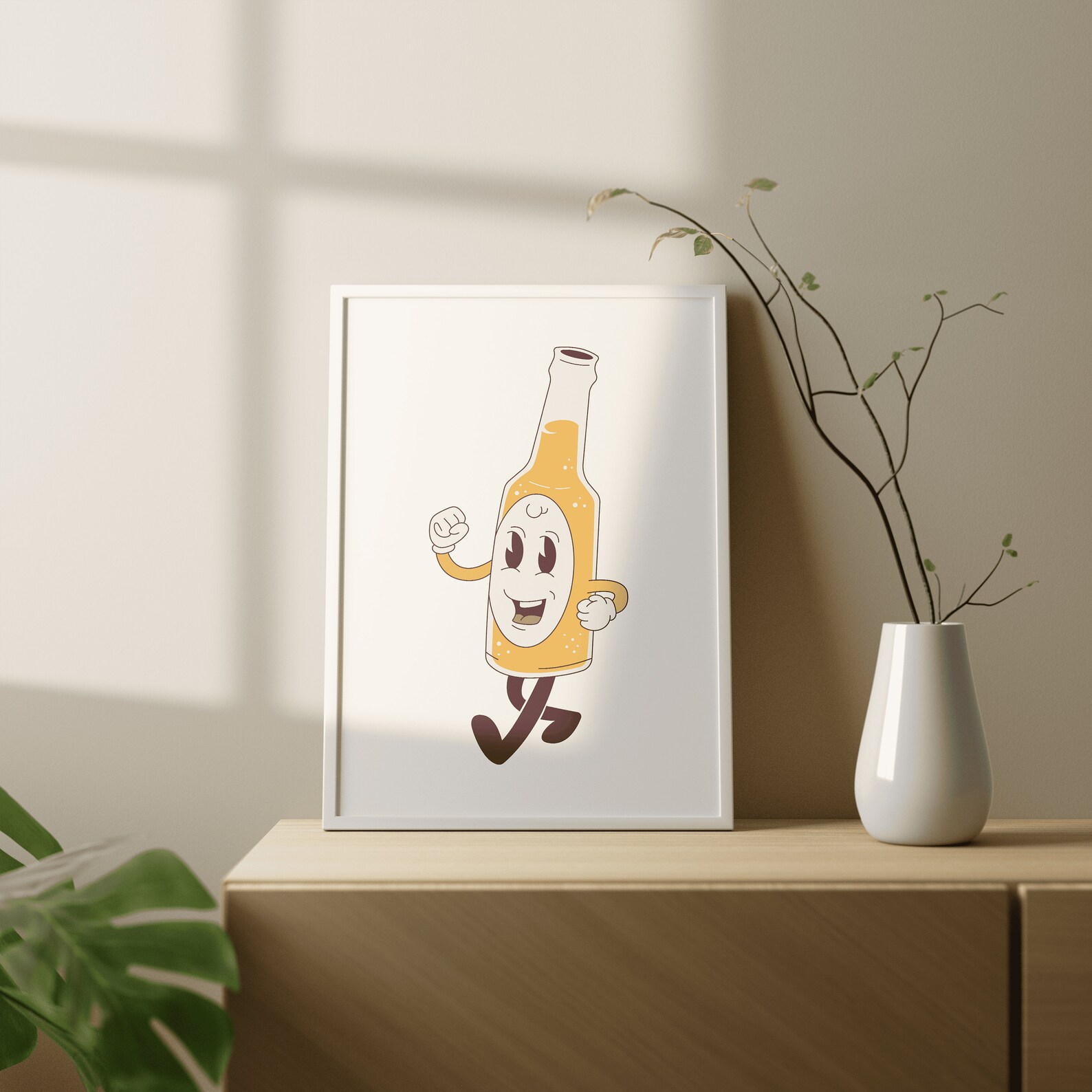Cartoon Beer in the Style of the 80s Beer Print Beer Art - Etsy