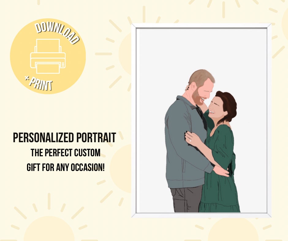 Digital Portrait Faceless Digital Portrait Personalized Portrait Cute ...