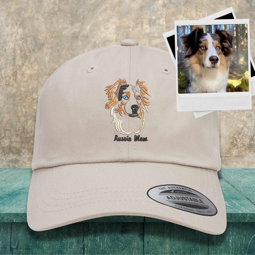 Dog Face Hat, Custom Embroidered Dog Outline Portrait Hat Using Photo ...