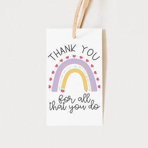 Teacher Thank You Gift Tag, Teacher End Year Gift, Teacher Appreciation ...
