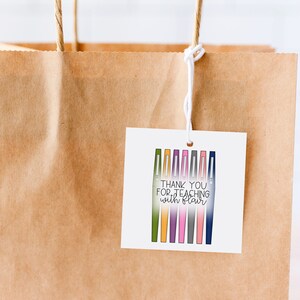 Teacher Thank You Gift Tag, Teacher End Year Gift, Teacher Appreciation ...