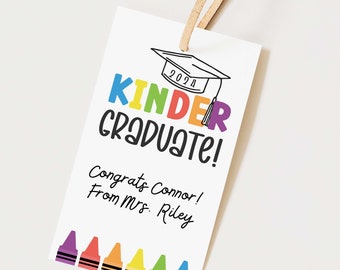Editable Kinder Graduation Tag- Kindergarten Graduation Tag ...