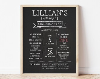 Editable Colorful First Day of School Chalkboard Sign, Reusable First ...