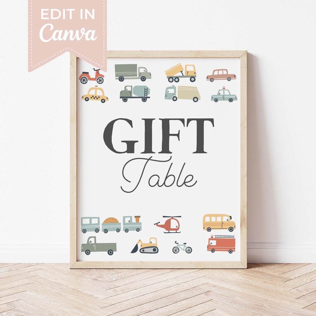 Editable Transportation Birthday Sign 8x10 - Printable Party Decor ...