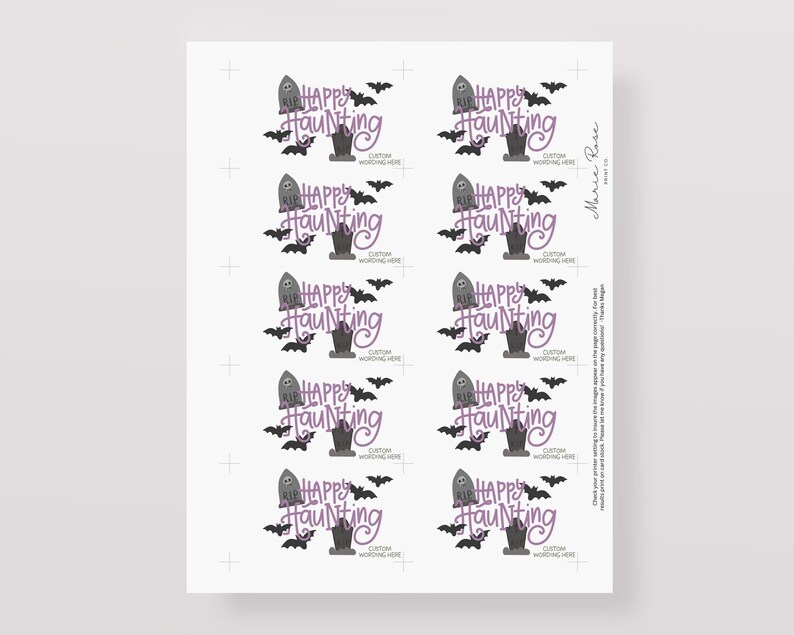 Happy Haunting Favor Tags, Halloween Birthday Party Thank You Tags ...