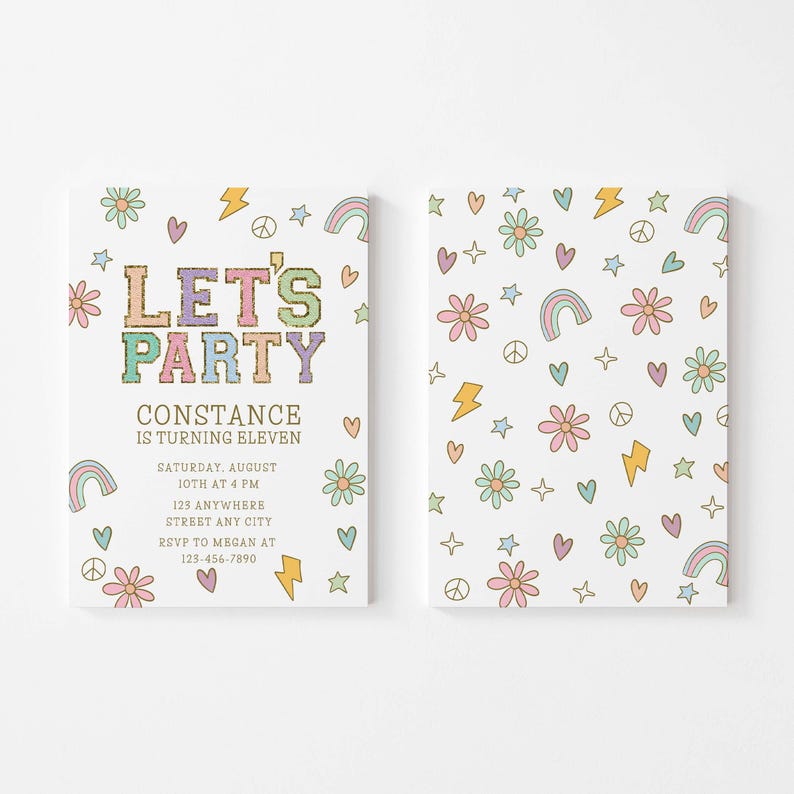 Editable Preppy Birthday Invitation - Girls' Birthday Party Canva ...