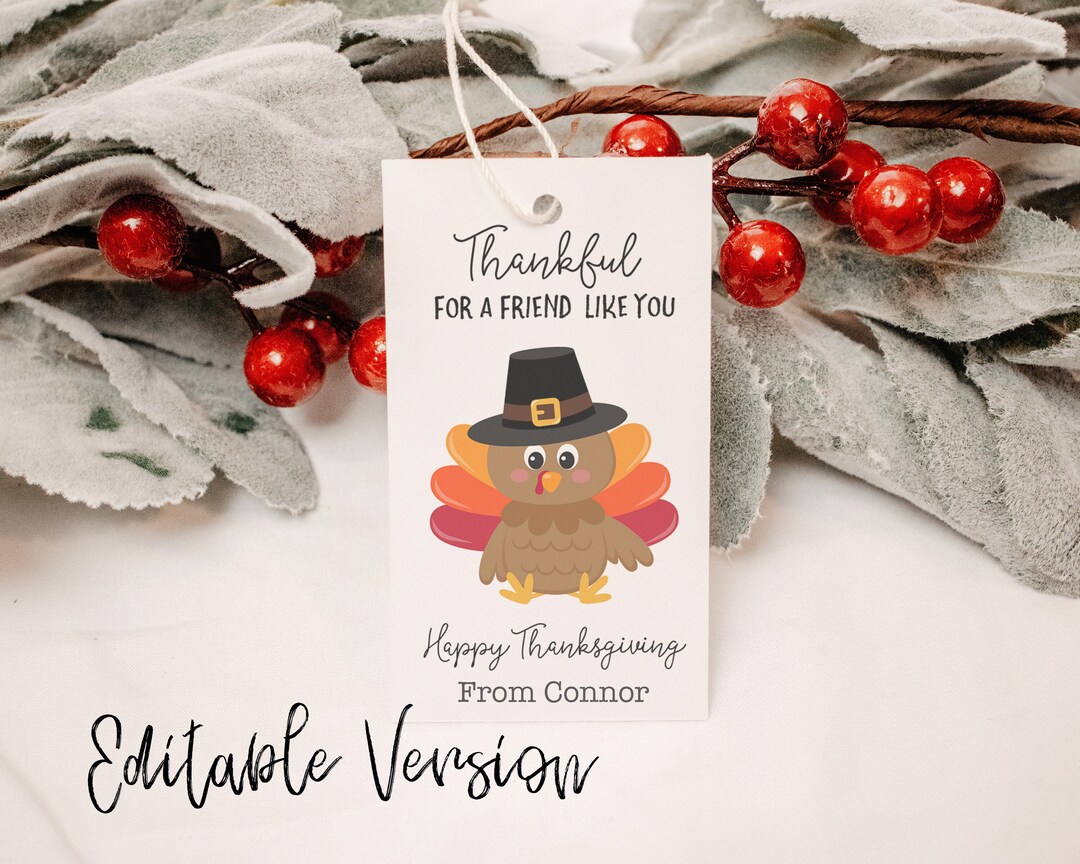 Printable Thanksgiving Tags, Fall Gift Tag, Friendsgiving Tag, Thankful ...