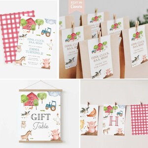 Farm Birthday Party Decorations Bundle - Rustic Party Supplies ...