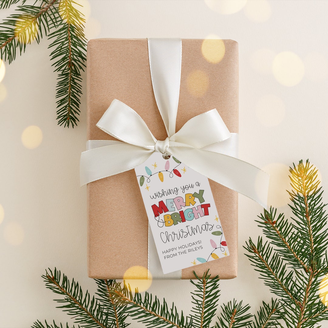 Merry Christmas Tags - Merry & Bright - Printable Christmas Gift Tags ...