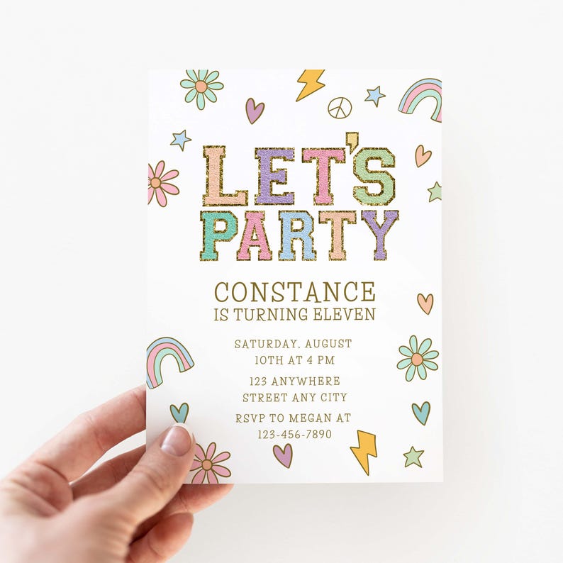 Editable Preppy Birthday Invitation - Girls' Birthday Party Canva ...