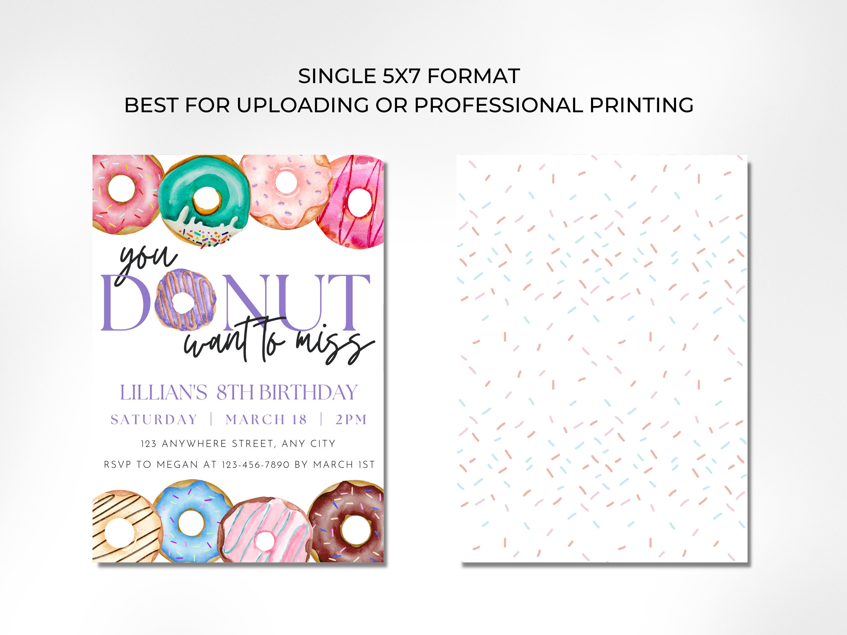 Donut Birthday Invitation, Donut Party, You Donut Want to Miss, Girl ...