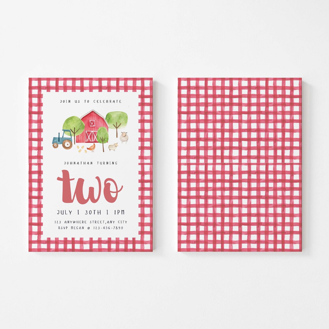Editable Farm Theme Birthday Invitation - Canva Templates - Fun Party ...