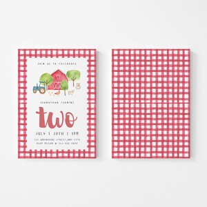 Editable Farm Theme Birthday Invitation - Canva Templates - Fun Party ...