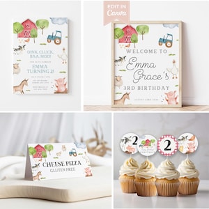 Farm Birthday Party Decorations Bundle - Rustic Party Supplies ...