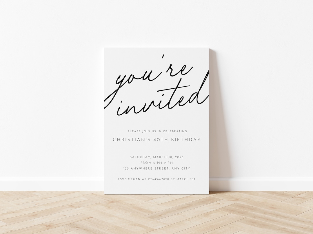 You're Invited Invitation Online Editable Template, Surprise Birthday ...