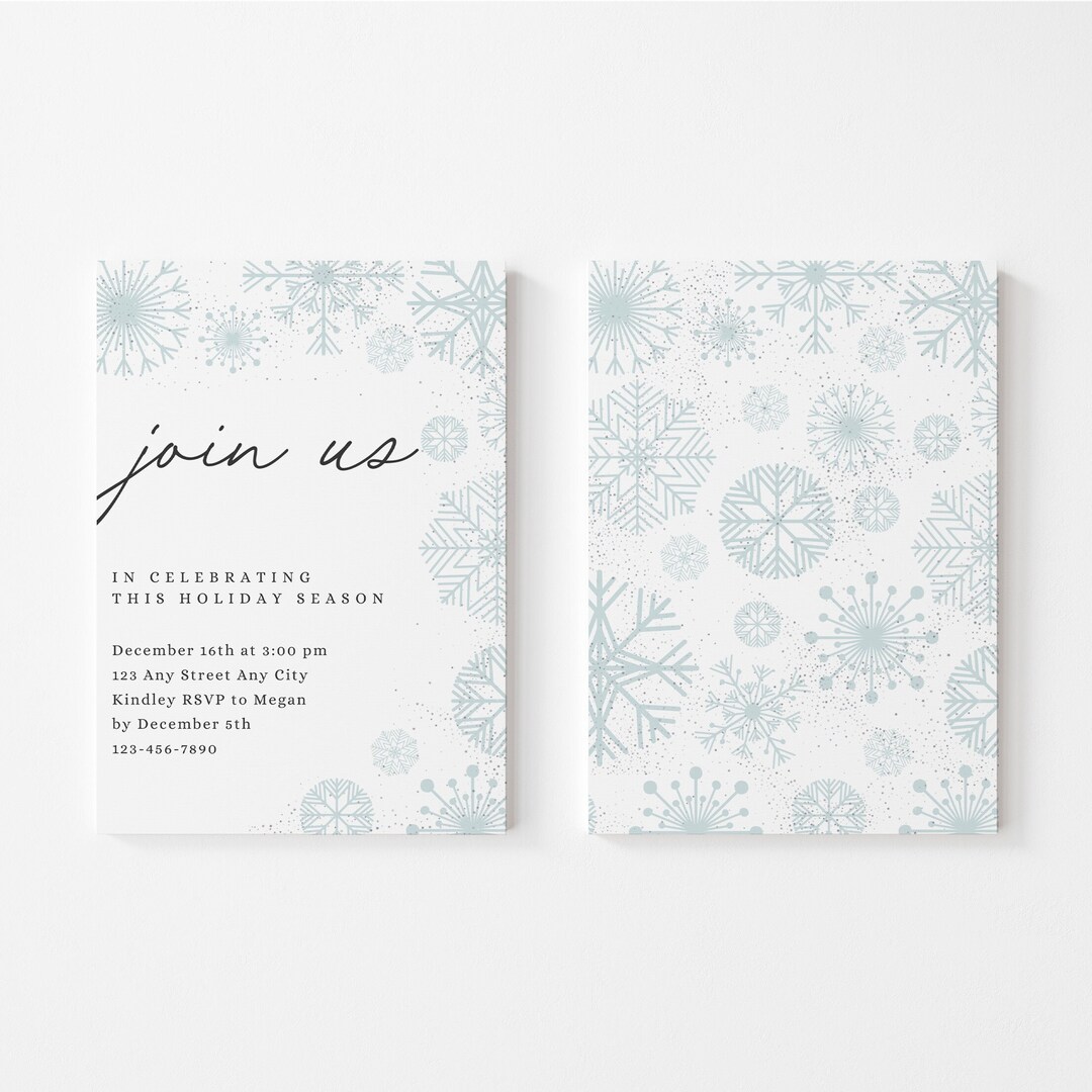 Join Us Christmas Invitation Editable Template, Christmas Party Invites ...