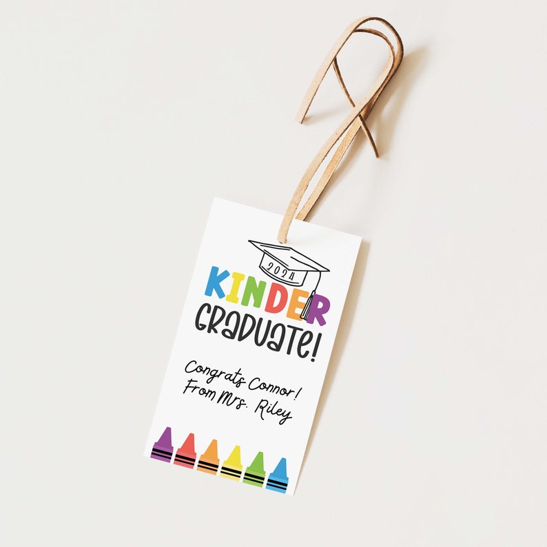 Editable Kinder Graduation Tag Printable PDF Kindergarten Graduation ...