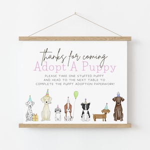 Puppy Adoption Sign Adoption Certificate, Puppy Party, Canva Editable ...