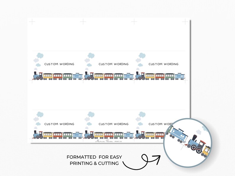 Editable Train Food Tent, Modern Train Label, All Aboard, Editable ...