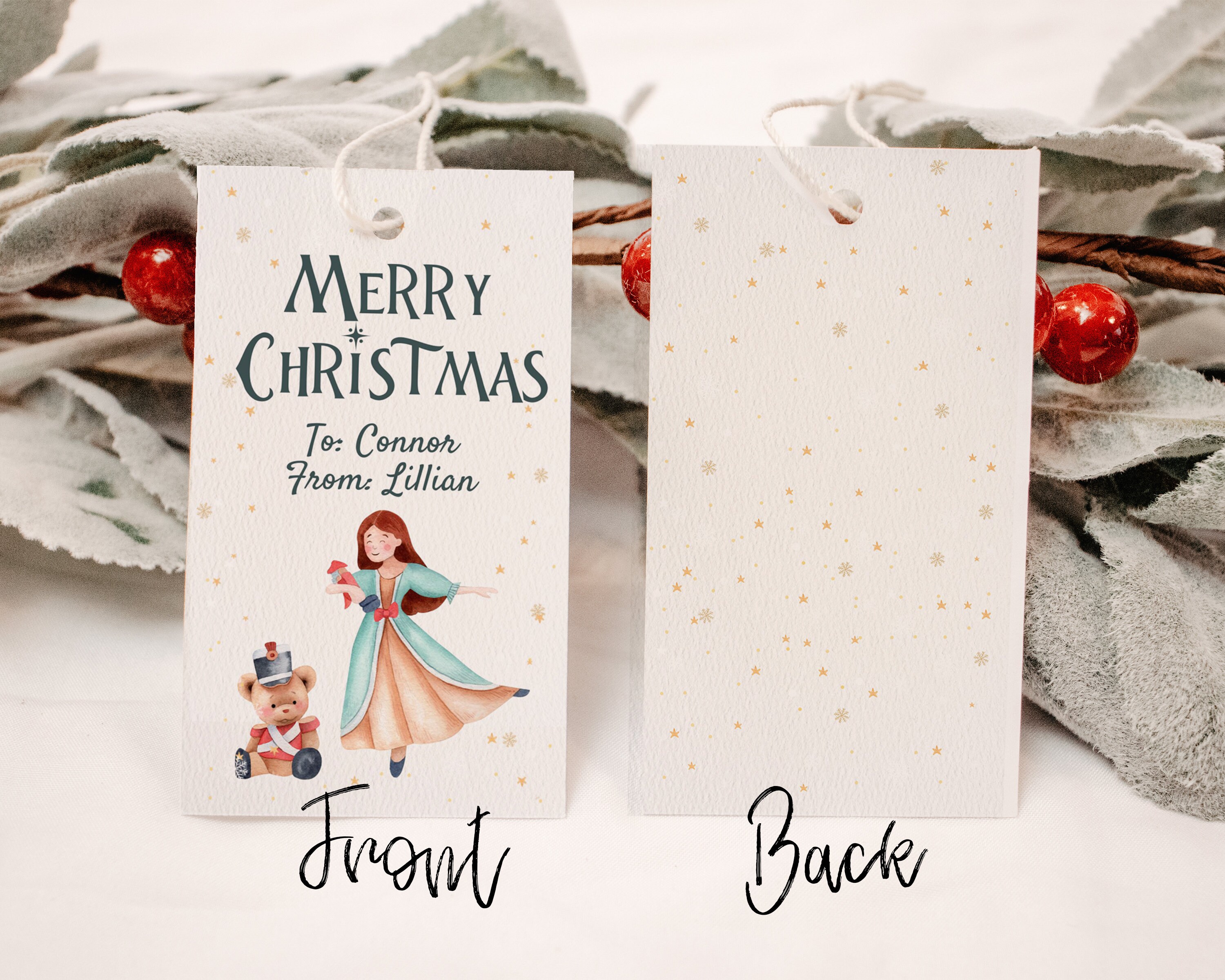 Printable Christmas Gift Tag, Holiday Party Favor Tag, Hygge Christmas ...