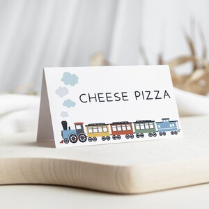 Editable Train Food Tent, Modern Train Label, All Aboard, Editable ...