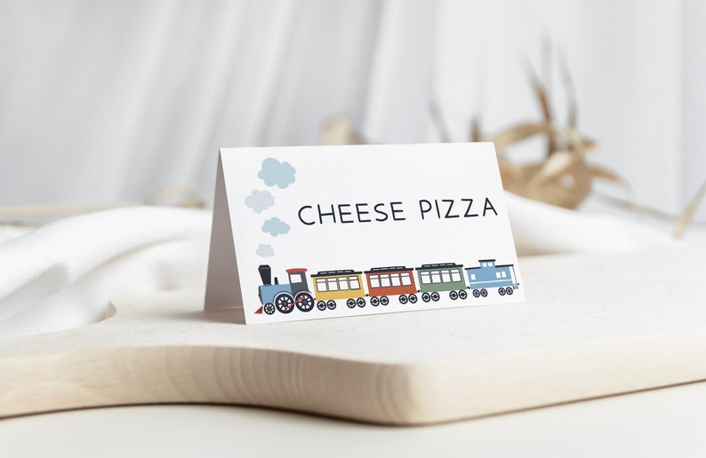 Editable Train Food Tent, Modern Train Label, All Aboard, Editable ...