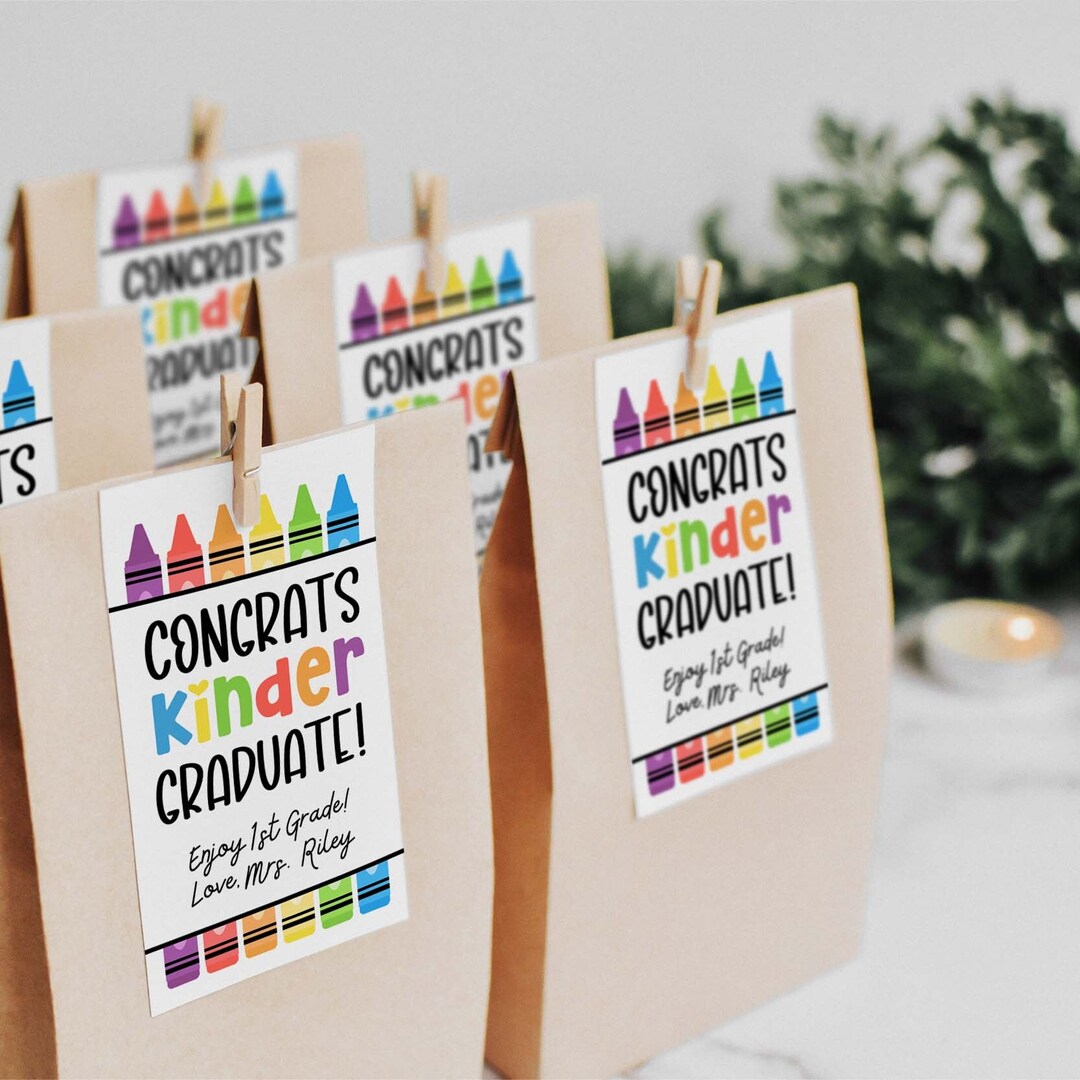 Editable Kinder Graduation Tag- Kindergarten Graduation Tag ...