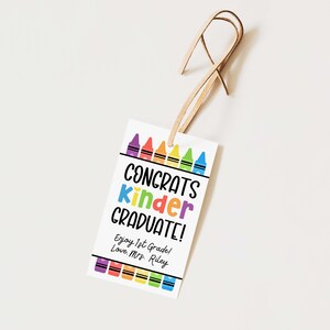 Editable Kinder Graduation Tag- Kindergarten Graduation Tag ...