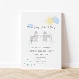 Editable Playground Birthday Invitation Templates - Fun Party Theme ...