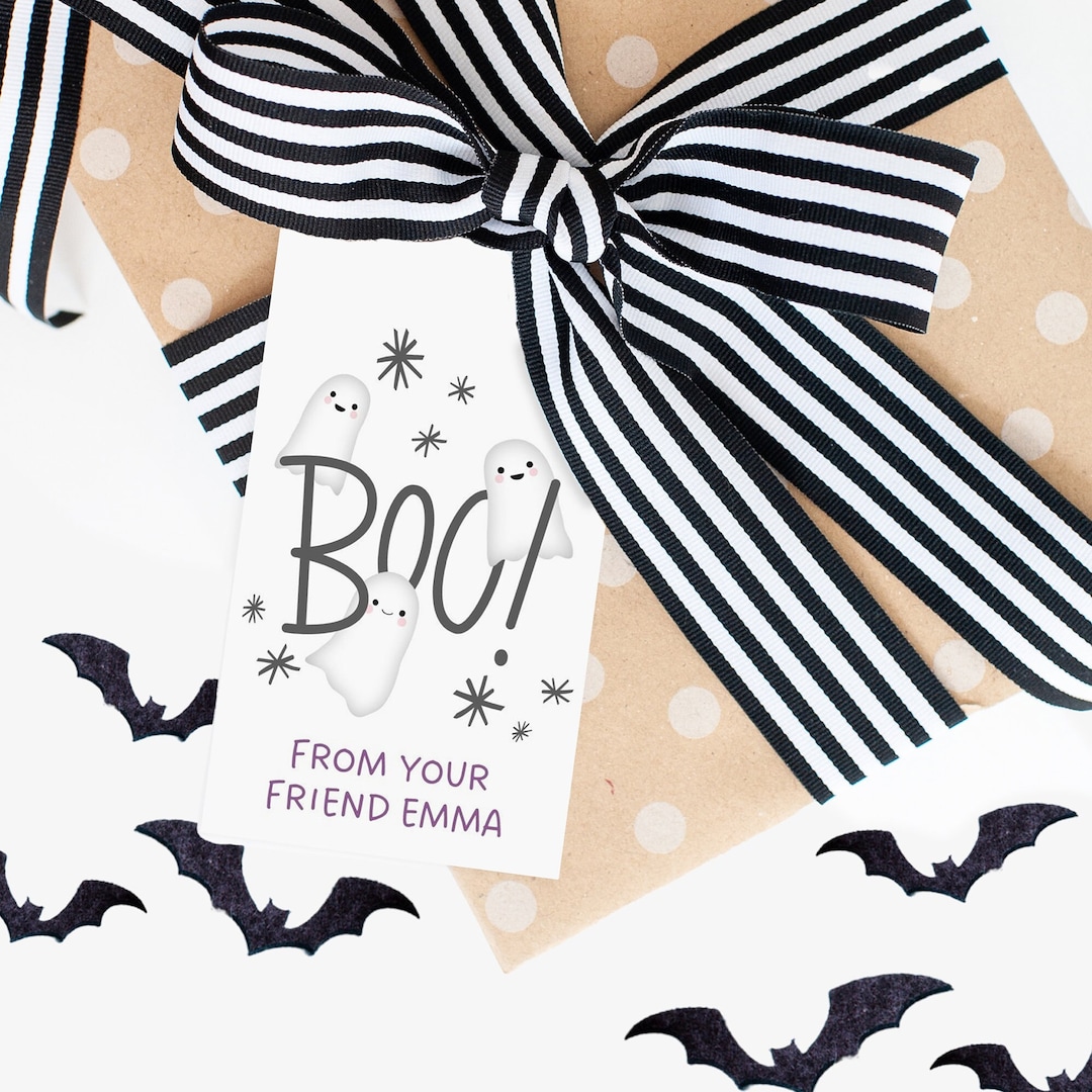 Happy Ghost Favor Tags - BOO Halloween Birthday Party Thank You Tags ...