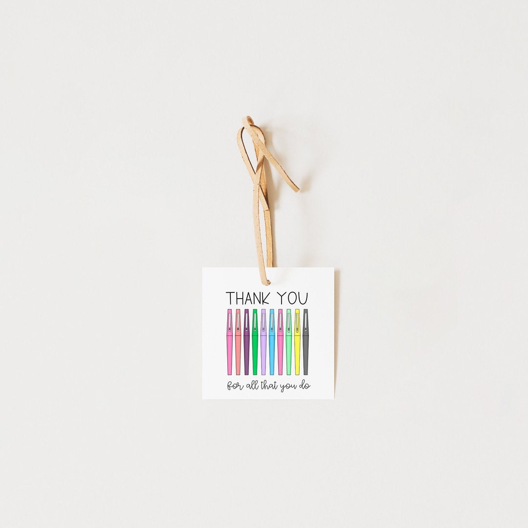 Teacher Thank You Gift Tag, Teacher End Year Gift, Teacher Appreciation ...