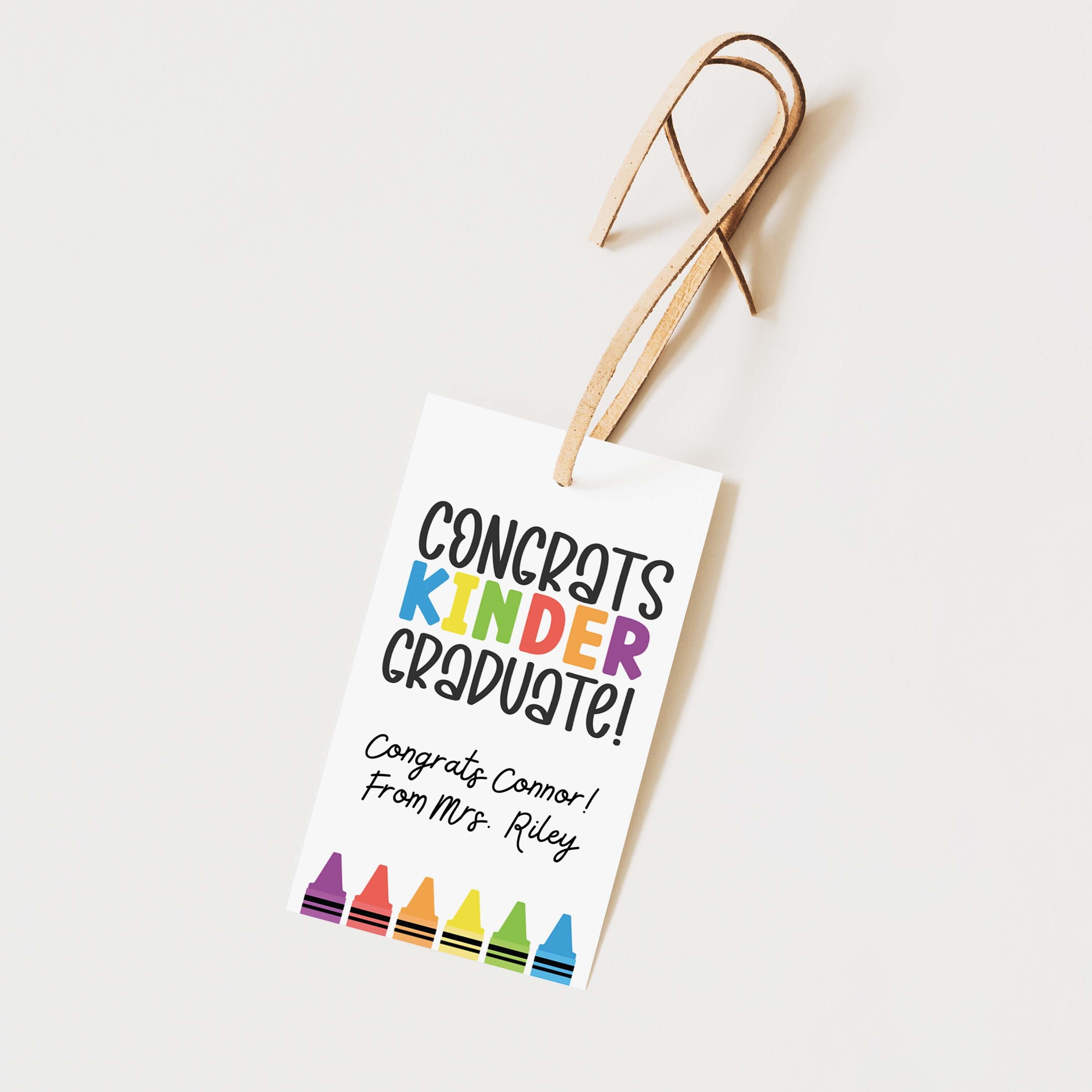 Editable Kinder Graduation Tag Congratulations Kinder Grad Tag ...
