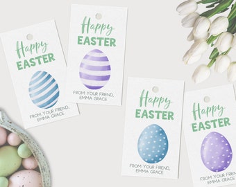 EASTER Printable Gift Tags, Editable Personalized Favor Tags Template ...