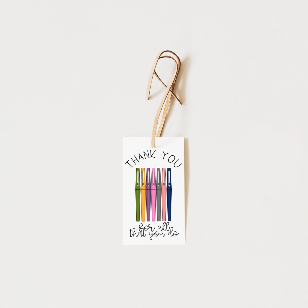 Teacher Thank You Gift Tag Teacher End Year Gift Teacher - Etsy